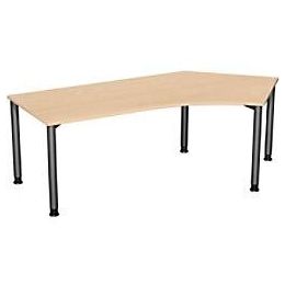 Speed Office Schreibtisch Freiform Buche 2.166 (B) x 1.130 (T) x 800 (H) mm MFC (Melaminbeschichtete Spanplatte)