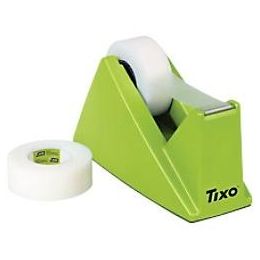 TIXO 56041-00001-01 Klebeband und Tischabroller 5 (B) x 15 (T) x 9,5 (H) cm Grün, Transparent