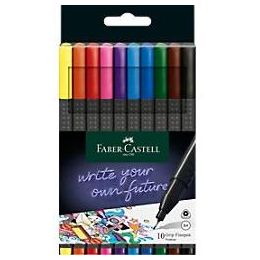 Faber-Castell Fineliner Grip 151610 Mehrfarbig Grau 10 Stück