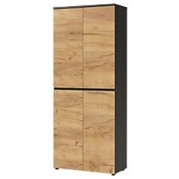 Germania Melamin Schrank Nein 800 x 400 x 1.970 mm Dunkelgrau, Hellbraun