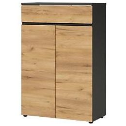 Germania Melamin Schrank 1 Schub Nein 800 x 400 x 1.200 mm Dunkelgrau, Hellbraun