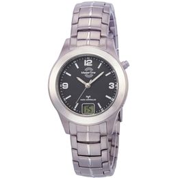 Funkuhr MASTER TIME "Titan, MTLT-10350-22M" Armbanduhren grau (titansilberfarben) Damen Quarzuhren