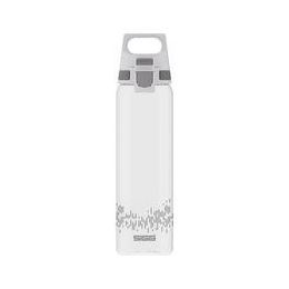 Sigg Trinkflasche Total Clear One MyPlanet "Anthracite" 0,75L transparent/grau, Ein-Hand-Verschluss ONE Material: Tritan Renew Besteht aus: Trinkflasche, Siebeinsatz, Verschlussdeckel ONE Fassungsvermögen: 0,75 Liter