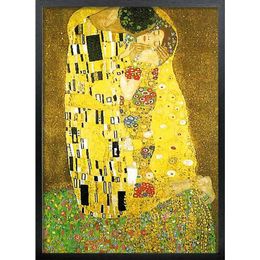 Close Up Der Kuss Poster Gustav Klimt gerahmt (G836295+Z107050)