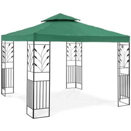 Uniprodo Gartenpavillon Festzelt Pavillon Partyzelt Metall Sonnendach 3x3m dunkelgrün