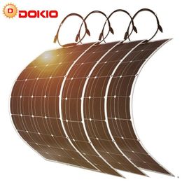 Dokio - 4x 100W Solarpanel 12v Flexibles Monokristallines Solarmodul für Haus/Wohnwagen/Van/Boot/Batterie/Garten