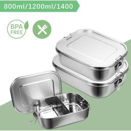 1200+1400ml Brotdose ohne Plastik bpa frei brotdose edelstahl Edelstahl Lunchbox - Swanew