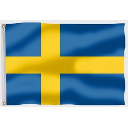 PHENO FLAGS Flagge Schweden Flagge 90 x 150 cm Schwedische Fahne Nationalflagge (Hissflagge für Fahnenmast)