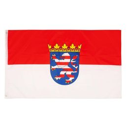 PHENO FLAGS Flagge Hessen Flagge 90 x 150 cm Hessische Fahne Wappen (Hissflagge für Fahnenmast)