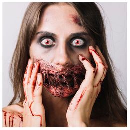 aricona Farblinsen Farbige Kontaktlinsen Halloween Zombie Kostüm in Rot Fasching Vampir