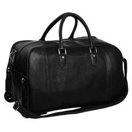 The Chesterfield Brand Wax Pull Up 2 Rollen Reisetasche Leder 60 cm schwarz