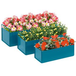 Outsunny Blumenbeete-Set mit Griff blau (Farbe: grau)