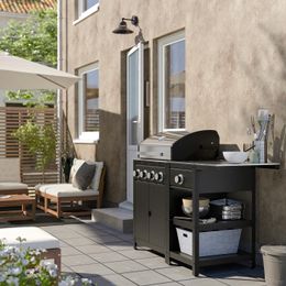 IKEA GRILLSKÄR Gasgrill mit Seitenbrenner/Tisch