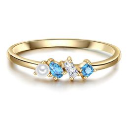 Glanzst&uuml;cke M&uuml;nchen Glanzst&uuml;cke M&uuml;nchen Ring Damen Gr&ouml;&szlig;e 48 blau / goldgelb / wei&szlig;