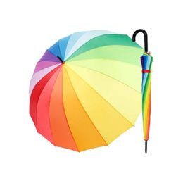 iX-brella Langregenschirm Regenbogen-Schirm 16-teilig extra stabil Automatik