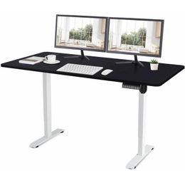 Höhenverstellbarer Schreibtisch (160x80 cm) - Schreibtisch Höhenverstellbar Elektrisch Touchscreen,Spleißbrett,Weiß -schwarze - Weiß -schwarze