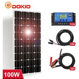 Dokio - 100W Mono Grid Solarpanel Kit für 12v Haus/Batterie/Wohnmobil/Boot