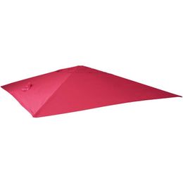 Ersatz-Bezug für Luxus-Ampelschirm HHG 549, Sonnenschirmbezug Ersatzbezug, 3x4m (Ø5m) Polyester 3,5kg bordeaux - red