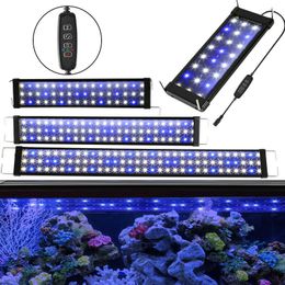 VINGO LED Aquarium Beleuchtung Weiß+Blau Wasserfest Aufsetzleuchte Fisch Tank,20W,72-75CM - Schwarz