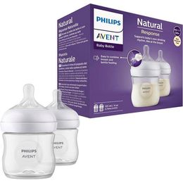 Philips Avent Babyflasche Natural Response SCY900/02, 2 Stück, 125 ml, ab 0 Monaten, weiß