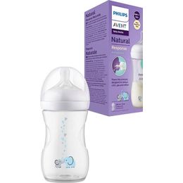 Philips Avent Babyflasche Natural Response SCY673/81, mit dem AirFree Ventil, 260ml, ab dem 1. Monat, weiß