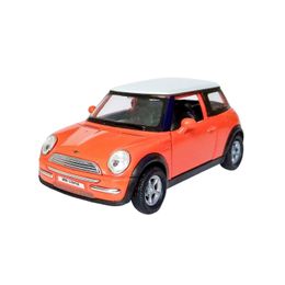 Welly Modellauto Mini Cooper 10cm Modellauto Modell Auto Spielzeugauto 08 (Orange)
