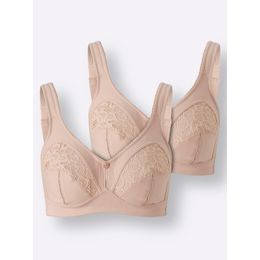SuSa Damen Minimizer-BH ohne B&uuml;gel mit Stretch-Spitze, elfenbein, Gr&ouml;&szlig;e 95B