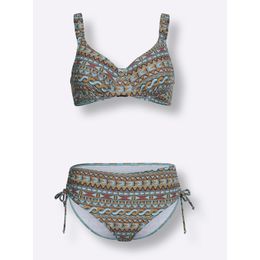 feel good Damen Bikini, aquamarin-terra-bedruckt, Gr&ouml;&szlig;e 38C
