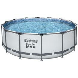 Bestway Steel Pro max™ Solo Pool ohne Zubehör ø 427 x 122 cm, lichtgrau, rund - Grau
