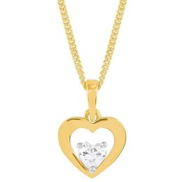 Amor Kette mit Anhänger Schmuck Geschenk Halskette Herz LIEBE, 2014399, mit Zirkonia, gelb|goldfarben|weiß