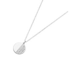 Firetti Kette mit Anhänger Schmuck Geschenk Silber 925 Halsschmuck Halskette Ankerkette, mit Kristall, silberfarben|weiß