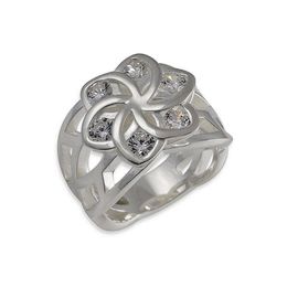 Der Herr Der Ringe Fingerring Nenya Flowers - Galadriels Ring, 10004106, Made in Germany - mit Zirkonia (synth), silberfarben|weiß