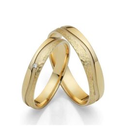 Firetti Trauring Schmuck Geschenk Gold 750 Hochzeit Ehering "LIEBE", Made in Germany, wahlweise mit oder ohne Brillant, gelb|goldfarben