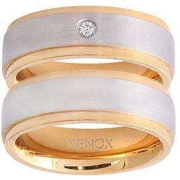 XENOX Partnerring X2228, X2229, wahlweise mit oder ohne Zirkonia, goldfarben|silberfarben