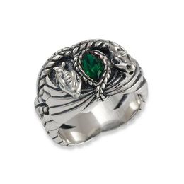Der Herr Der Ringe Fingerring Barahir - Aragorns Ring, 10004057, Made in Germany - mit Zirkonia (synth), grün|schwarz|silberfarben