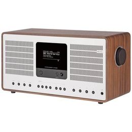 Revo SuperConnect Stereo Internet Tischradio Internet, DAB+, UKW Bluetooth®, WLAN, Internetradio Inkl. Fernbedienung, Weckfunktion Walnuss, Silber