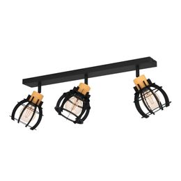 Eglo Leuchten Eglo STILLINGTON Deckenleuchte Naturfarben, Schwarz, 3-flammig