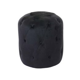 Hocker MCW-D22, Sitzhocker Ottomane, 42x39cm MVG-zertifiziert ~ Samt schwarz