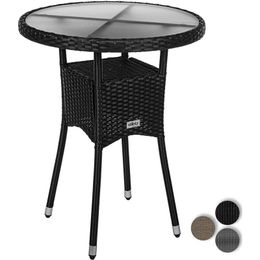 Beistelltisch Polyrattan rund 80 cm, schwarz - stilista