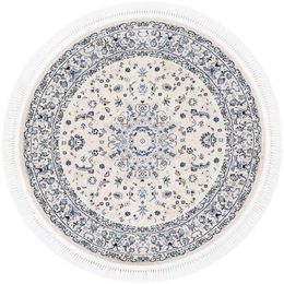 CarpetFine Teppich &raquo;Nain Diane&laquo; rund 8 mm H&ouml;he Kurzflorteppich, Orient Look creme Obermaterial: 80% Polypropylen, 20% Polyester &Oslash; 200 cm 1 Stk.
