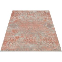 Musterring Teppich &raquo;BOSTON&laquo; rechteckig 8 mm H&ouml;he exclusive DELUXE COLLECTION hochwertig gekettelt Fransen ros&eacute; Obermaterial: 70% Viskose, 30%...