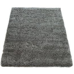 Paco Home Hochflor-Teppich &raquo;Next 570&laquo; rechteckig 59 mm H&ouml;he weicher Hochflor-Shaggy, ein echter Kuschelteppich, mit Effektgarn grau Obermaterial:...