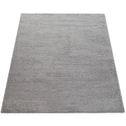 Paco Home Hochflor-Teppich &raquo;Avantgarde 550&laquo; rechteckig 45 mm H&ouml;he gewebt, besonders weich und & flauschig, Uni Farben grau Obermaterial: 100%...