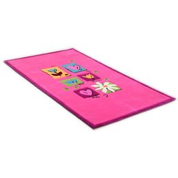 Theko Kinderteppich »Wunderland« rechteckig 14 mm Höhe Kurzflor, Motiv Blumen, handgearbeiteter Reliefschnitt pink Obermaterial: 100% Polyacryl B :...