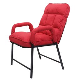 Esszimmerstuhl MCW-K40, Stuhl Polsterstuhl, 160kg belastbar Rückenlehne verstellbar Metall ~ Stoff/Textil rot