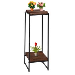 Blumentisch MCW-K71, Blumenregal Beistelltisch Pflanzregal, MVG-zertifiziert MDF Metall ~ dunkelbraun, 101cm