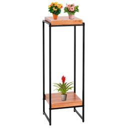 Blumentisch MCW-K71, Blumenregal Beistelltisch Pflanzregal, MVG-zertifiziert MDF Metall ~ naturfarben, 101cm