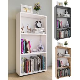 Vcm Holz Aufbewahrung Stand Regal Bücherregal Deko Bücher Standregal Bulas 3 Fächer