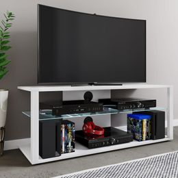 Vcm Holz TV Lowboard Fernsehschrank Rack Konsole Möbel Fernsehtisch Fernseh Phono Glas Folas XL