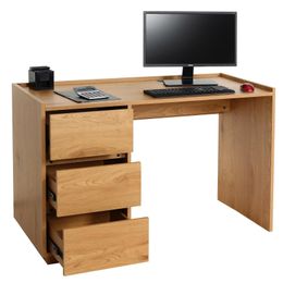 Schreibtisch MCW-J78, Bürotisch Computertisch Arbeitstisch, Schublade, 78x121x60cm ~ Eiche-Optik